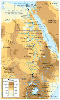 historia universal: mapa del rio nilo